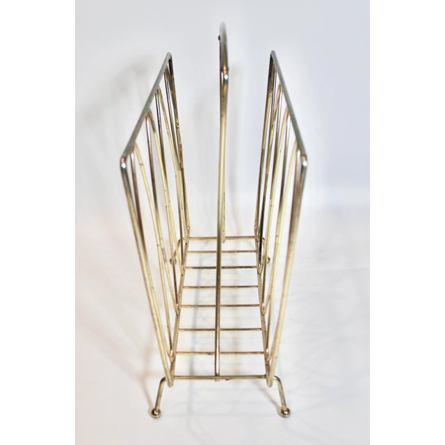 Mid Century Modern Brass Magazine Rack | Chairish