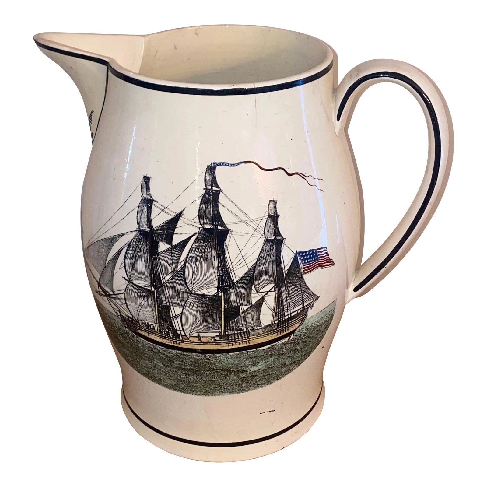 Early 19th Century Creamware Liverpool Pitcher Apotheosis of Washington ...
