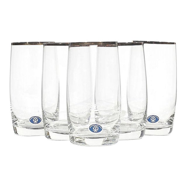 Slovakia Gilt Rim Glass Tumblers Set Of 5 Chairish