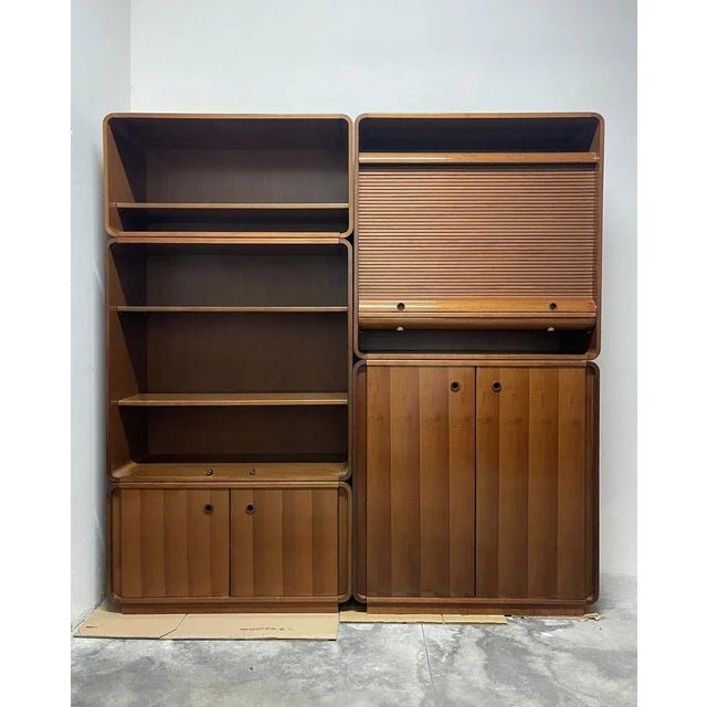 Italian Shelf Unit National in Walnut by Company Mobili, 1970s | Chairish