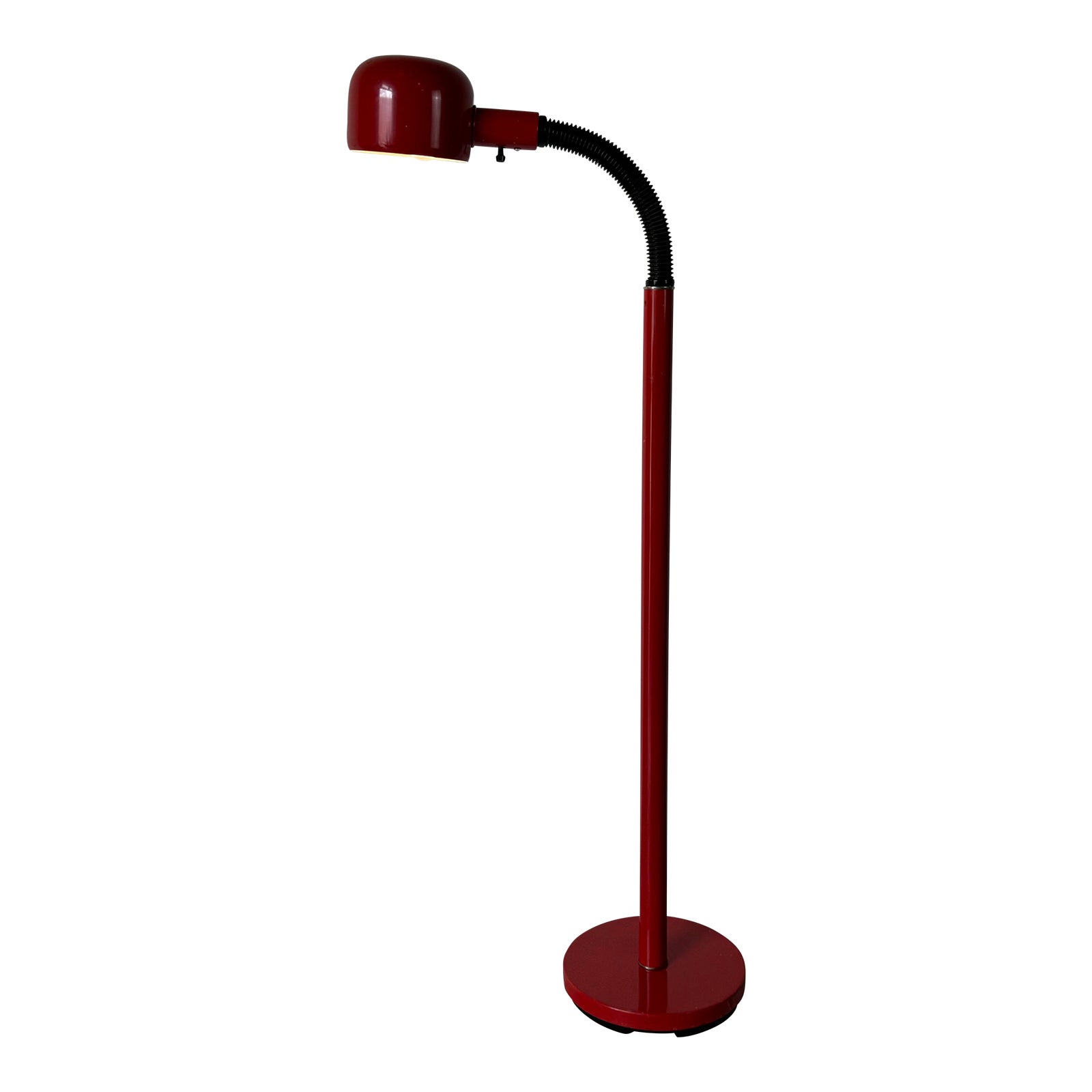 Mid-Century Modern Red Gooseneck Floor Lamp by Lightolier | Chairish