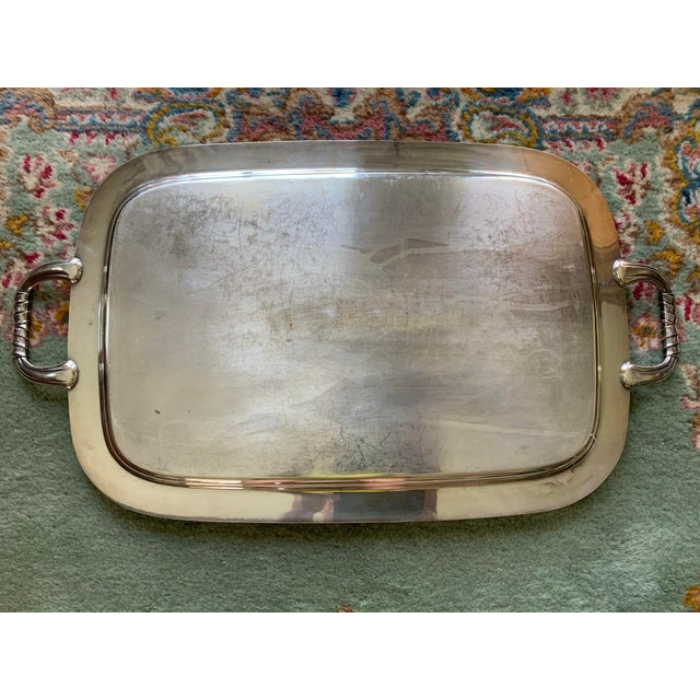 Vintage Deco Silverplate Serving Tray Oneida Hi-Light | Chairish