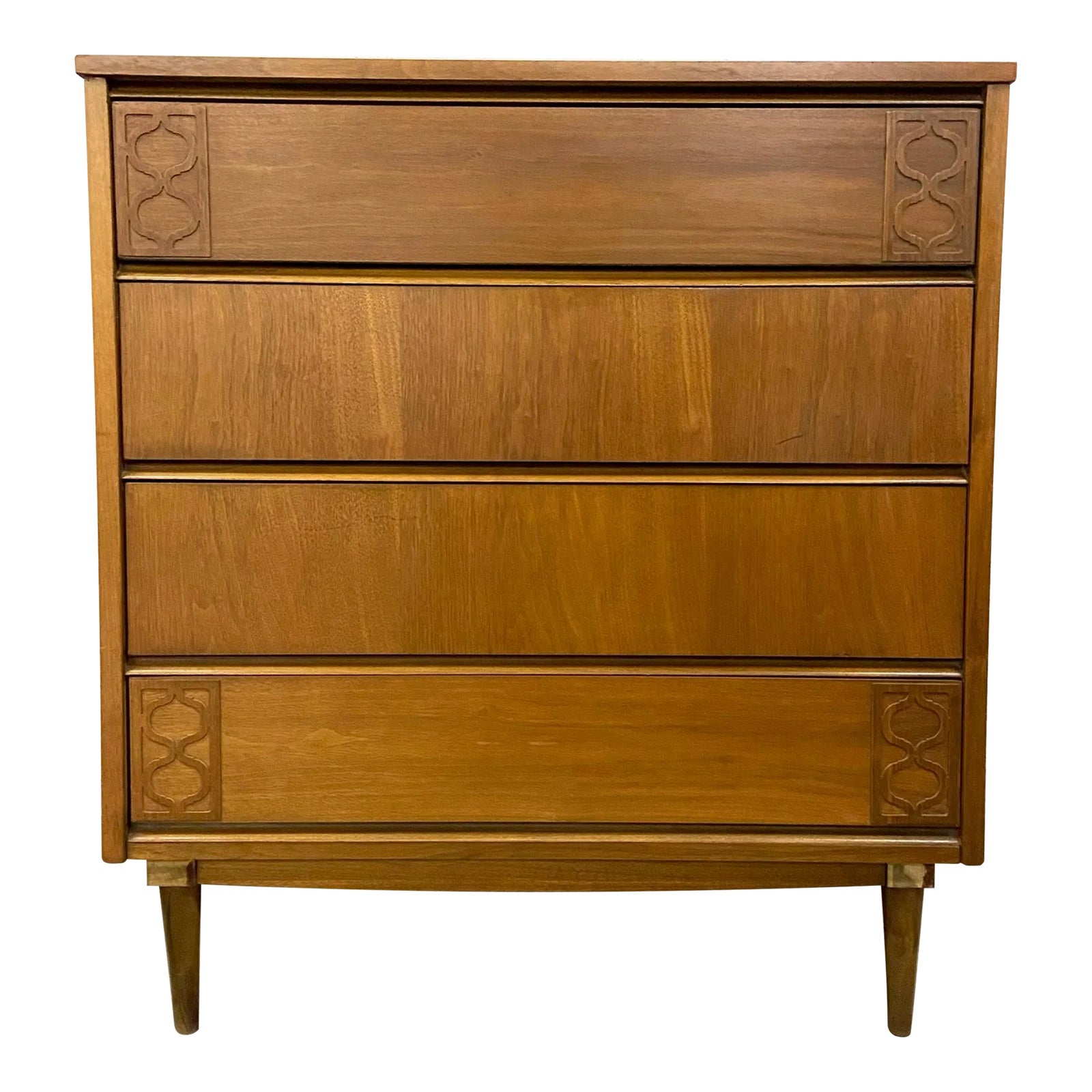 Vintage MCM Paul McCobb Style Highboy Four Drawer Chest of Drawers ...