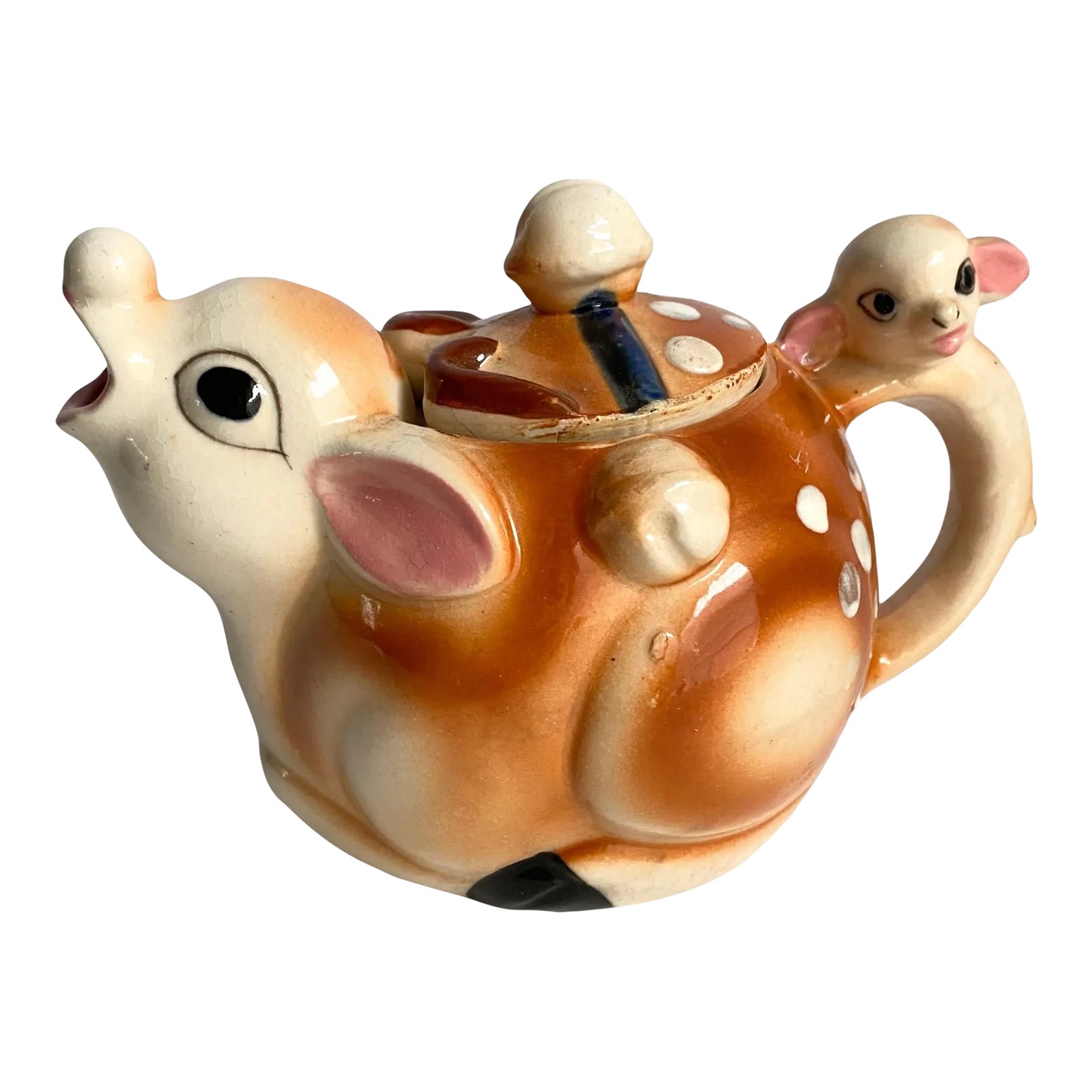 Vintage 1960s Anthropomorphic Bambi Deer Petite Teapot | Chairish