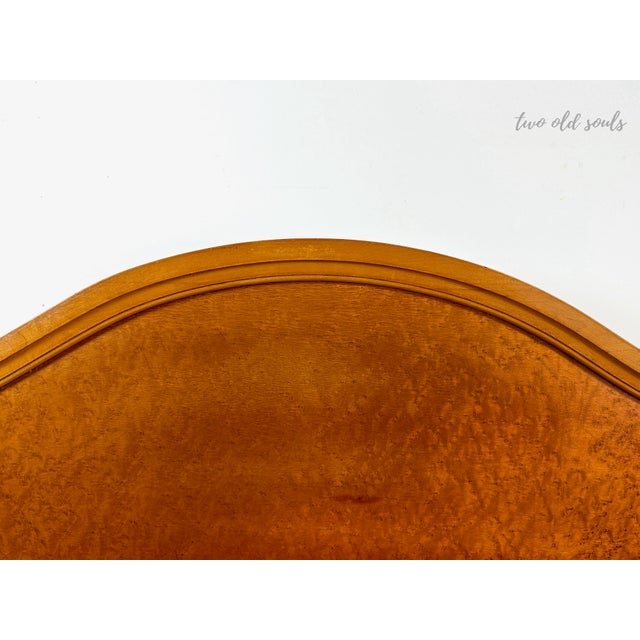 Vintage Birdseye Maple Curved Footboard Full Size Bed | Chairish