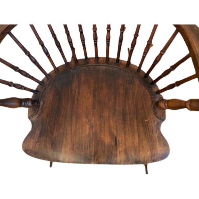 Vintage Comb Back Wood Rocking Chair | Chairish