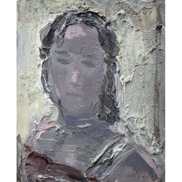Janis Mednis, Women's Portrait, 1960s, Oil on Cardboard | Chairish