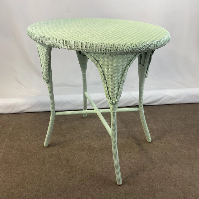 1940s Vintage Boho Chic Coastal Heywood-Wakefield Mint Wicker Oval ...