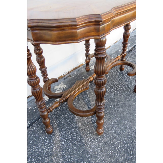 Early 1900s Carved Inlay Top Side End Table 1949 | Chairish