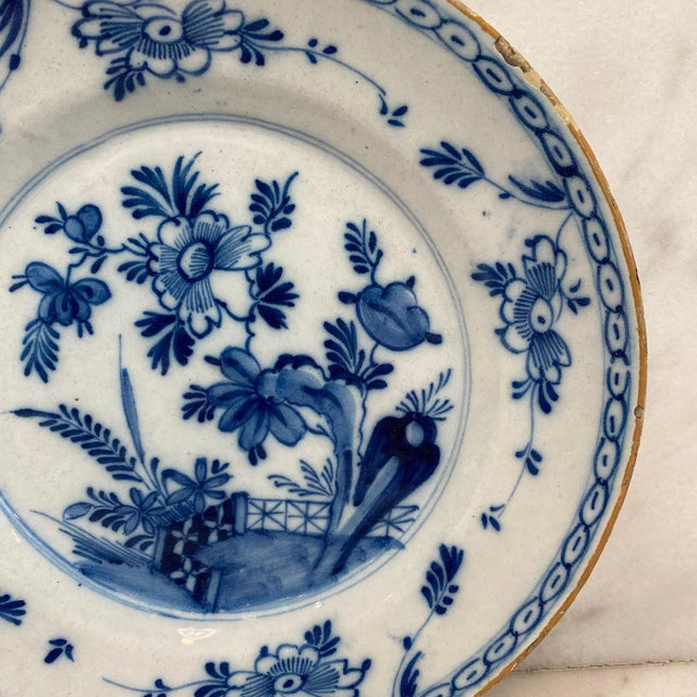 18th Century Blue and White Dutch Delft Plate or Charger | Chairish