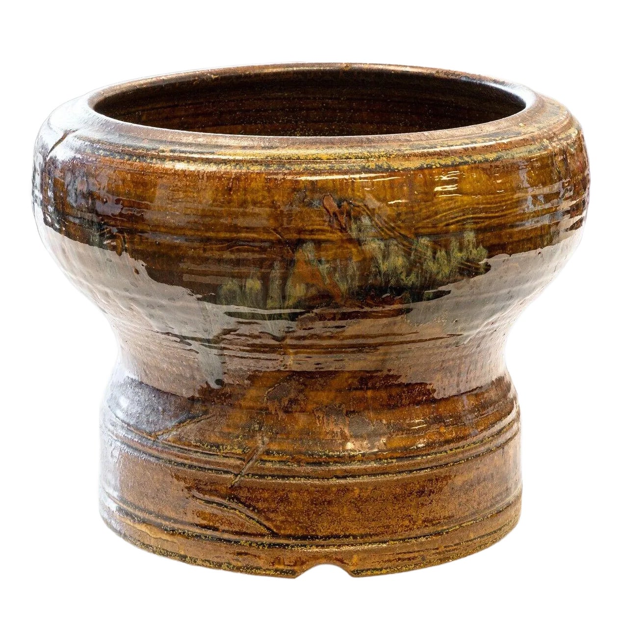 John Glick Signed Stoneware Glazed Ceramic Garden Planter Rare Plum ...