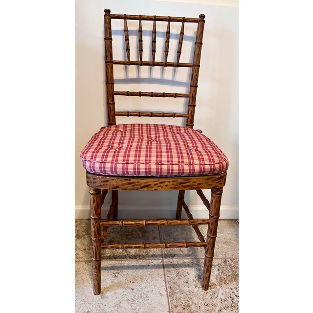 Mid 20th Century Faux Bamboo Tortoise Shell Finish Chair Made in Spain ...