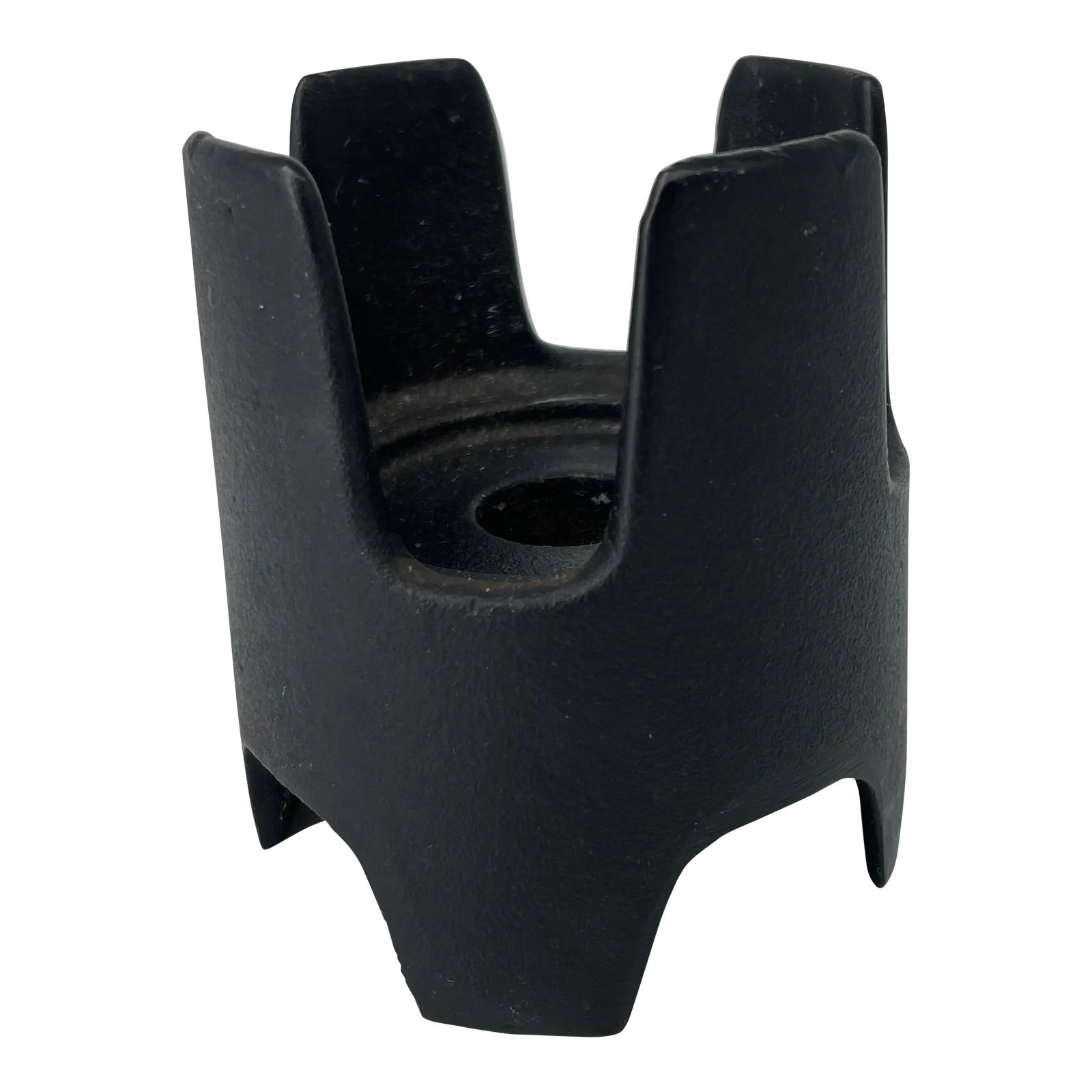 Dansk Cast Iron Brutalist Candle Holder | Chairish