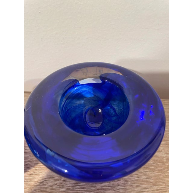 Kosta Boda Cobalt Blue Candle Votives - Set of 2 | Chairish