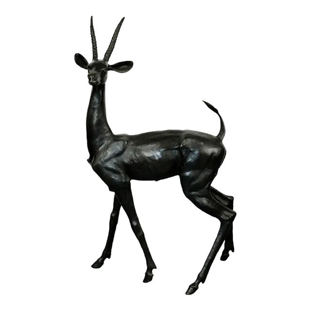 Impressive Bronze Gazelle Sculpture by Max Turner, Signed, 1976 | Chairish