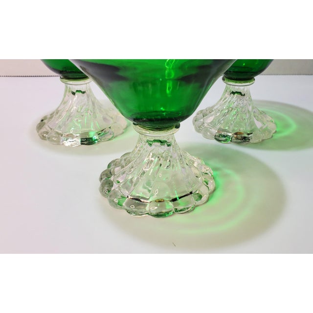 1940s Anchor Hocking Forrest 3 Green Burple Glasses Set of 3 | Chairish