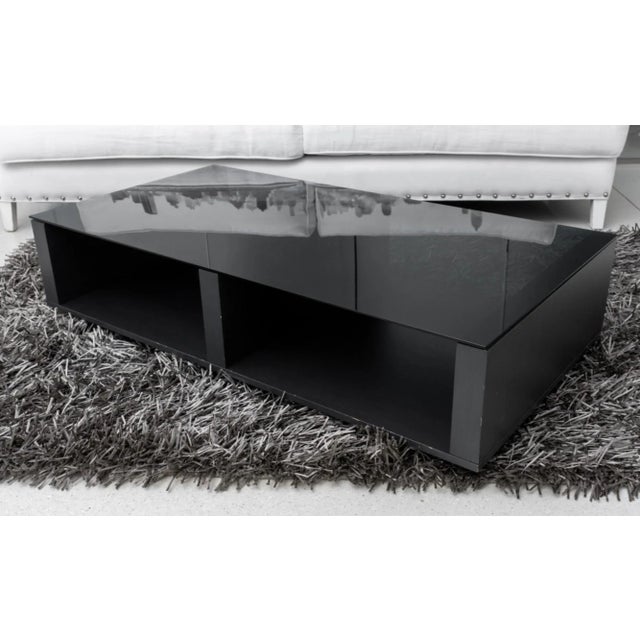 Modern Minimalist Glass-Topped Coffee Table | Chairish