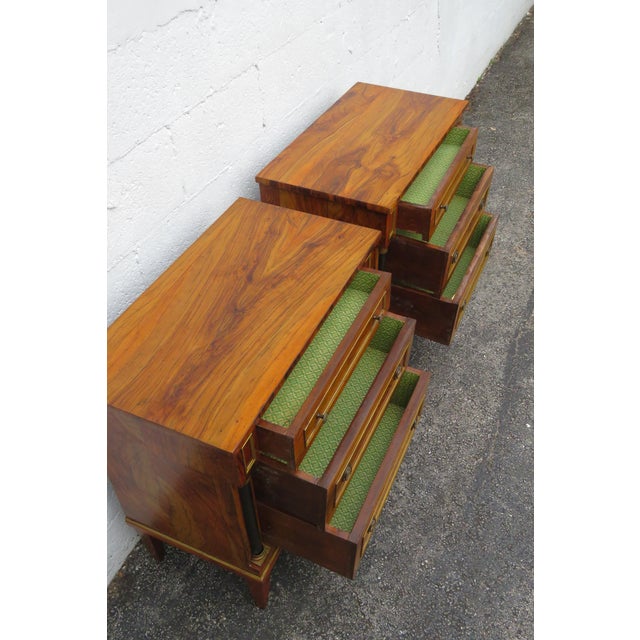 Italian Neoclassical Olivewood Commodes Nightstands Side End Tables a ...