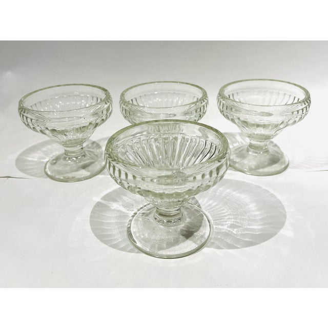 Vintage Jeannette Glass Ribbed Sherbet Cups Set of 4 Tapas | Chairish