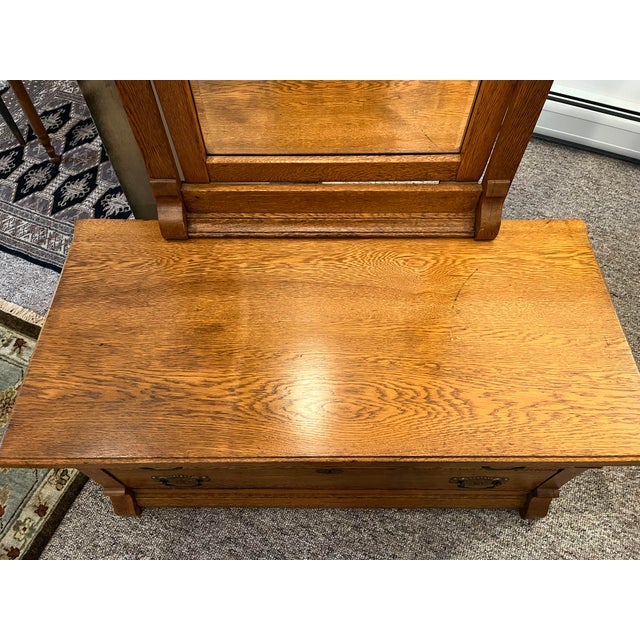 Late 19th Century Antique Victorian Oak Princess Chest | Chairish
