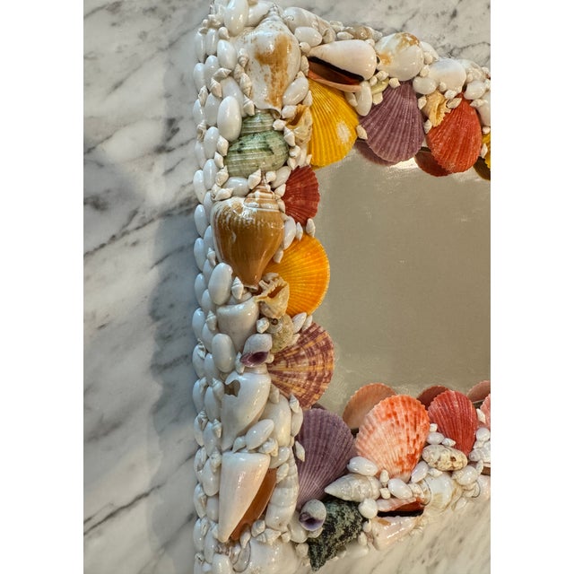 Vintage Shell Encrusted Mirror | Chairish