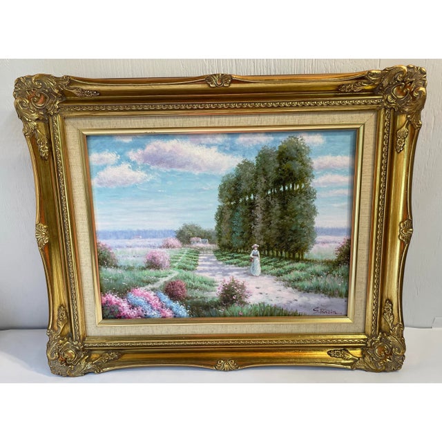 Vintage Original Painting of French Countryside on Canvas by Listed ...