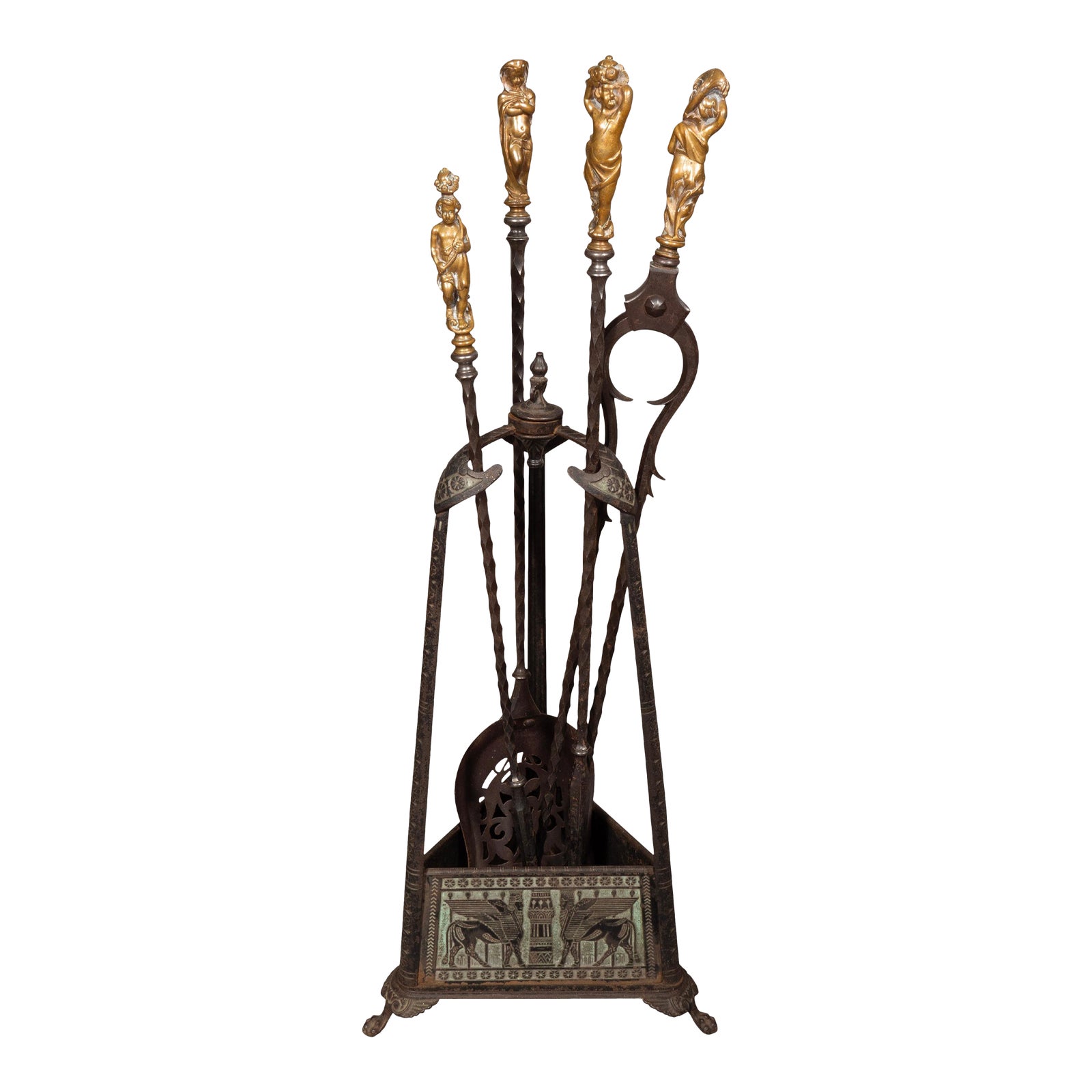 Assyrian Revival Cast Iron Tool Holder With Four Renaissance Revival ...