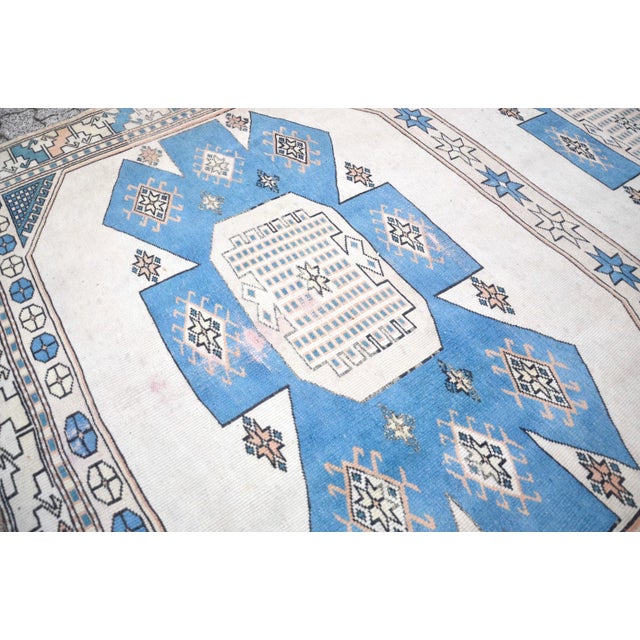 1960s Vintage Turkish Light Blue Rug | Chairish