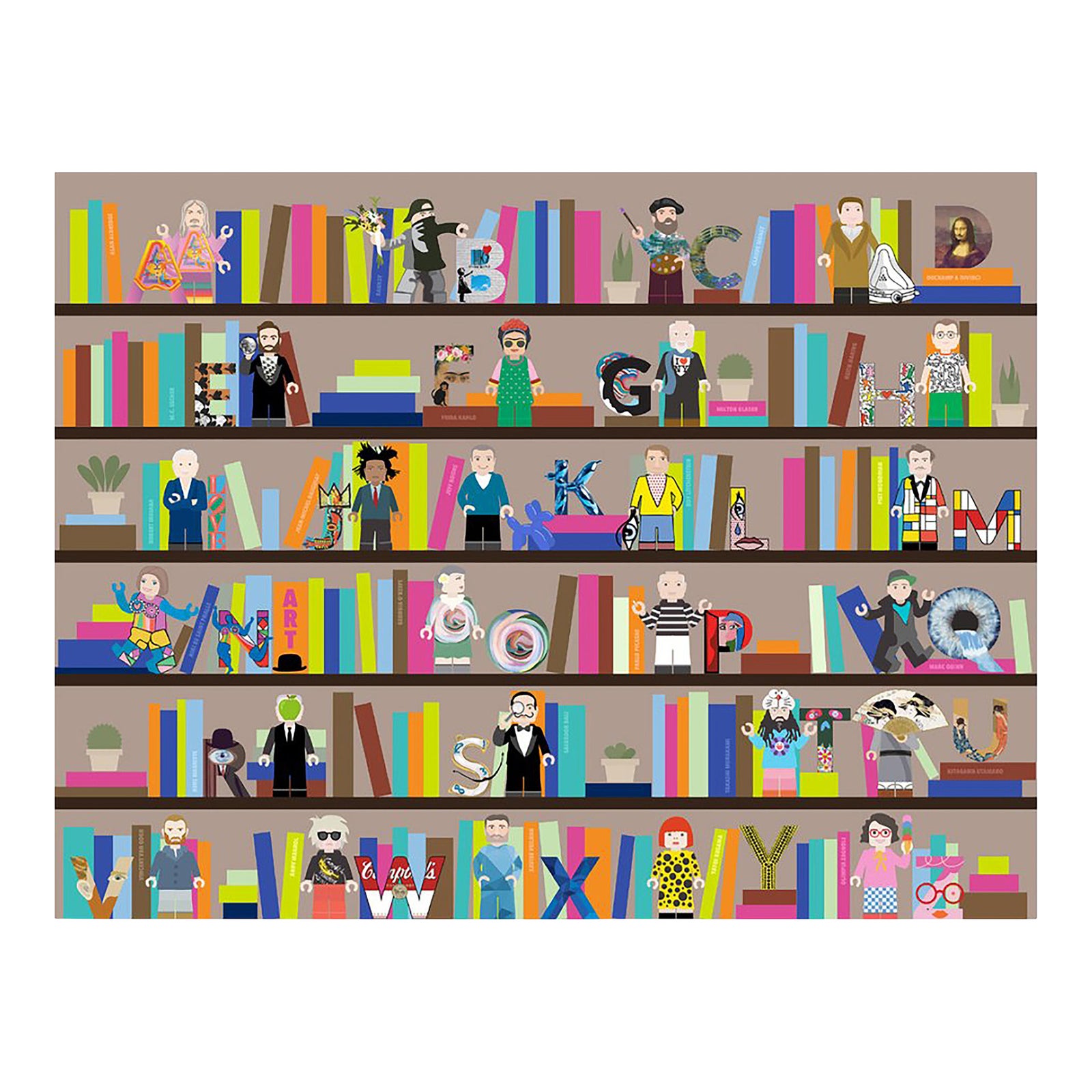 Shelvie Series: Alphabet Bookshelf Artist Legogh by Mary Lai, Framed ...