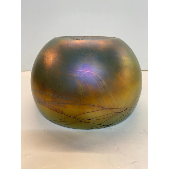 Mid 20th Century Hand Made Studio Art Glass Cobalt Blue Iridescent ...