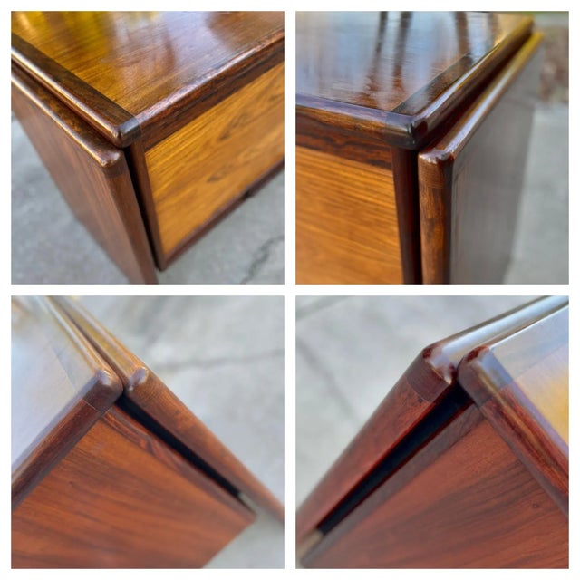 Floating Rosewood Credenza With Vertical Tambour Doors and File Drawer ...