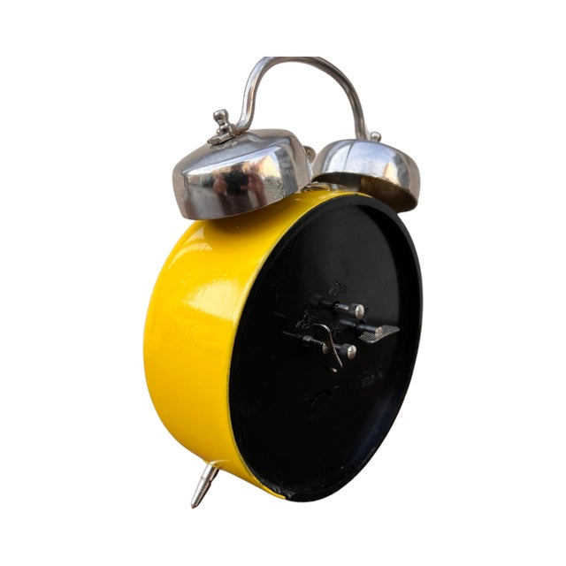 Yellow Mechanical Alarm Clock, Aradora, Ruminia, 1970s | Chairish