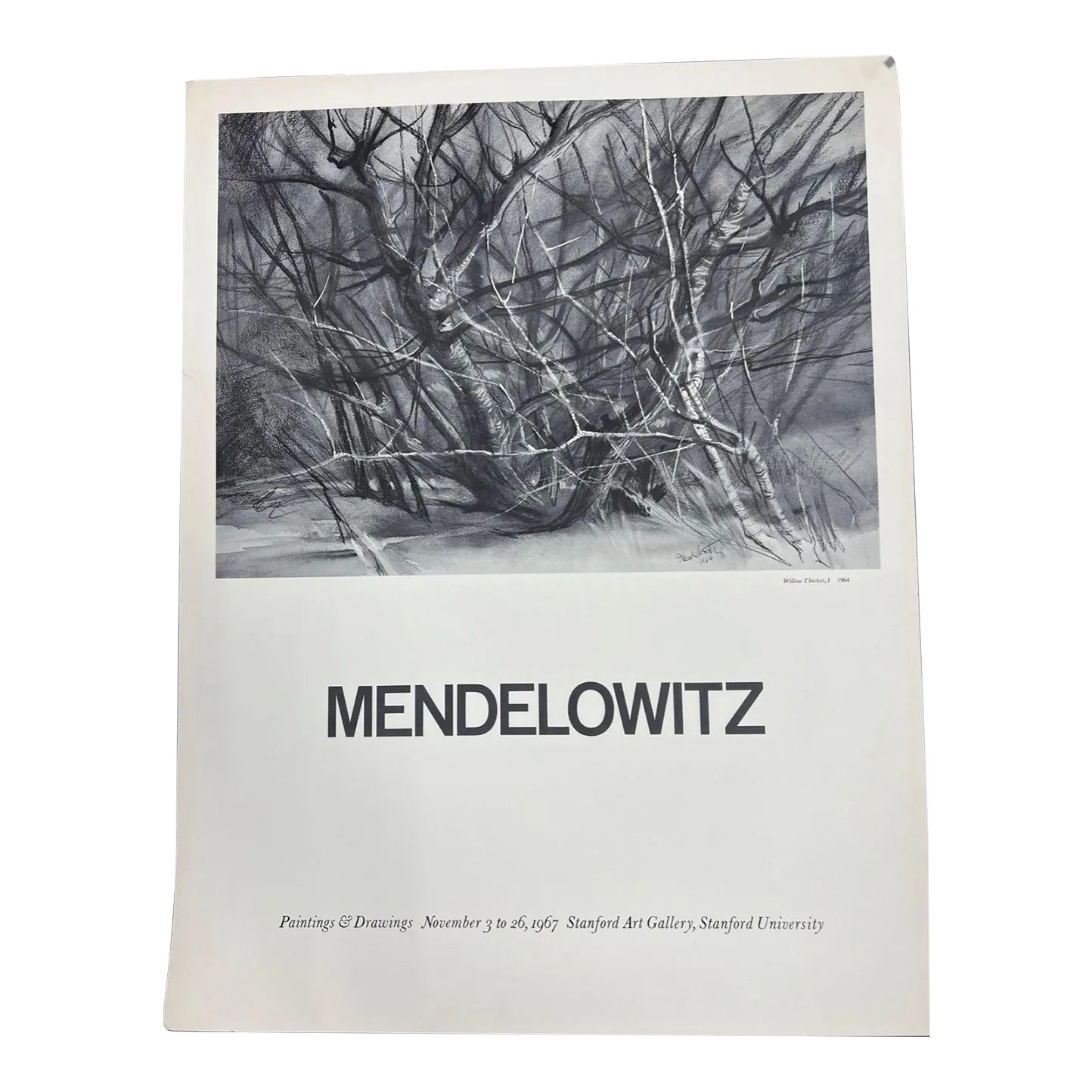 Vintage 1967 Poster of Mendelowitz Exhibition at Stanford University | Chairish