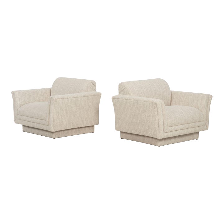 Pair of Oversized Lounge Chairs, Attributed to Vladimir Kagan, c.1985 ...