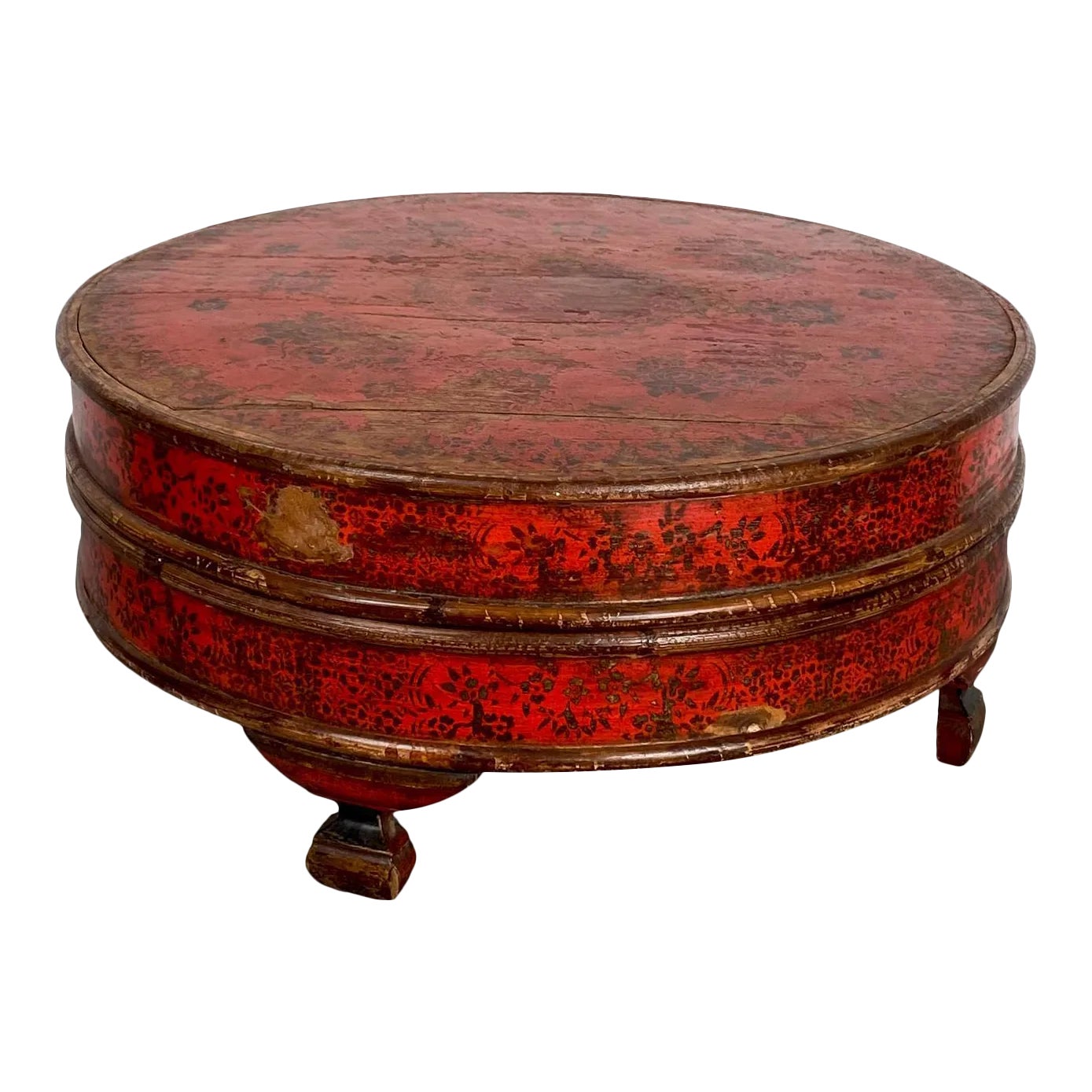 Red Round Box, South East Asia Circa 19th Century | Chairish