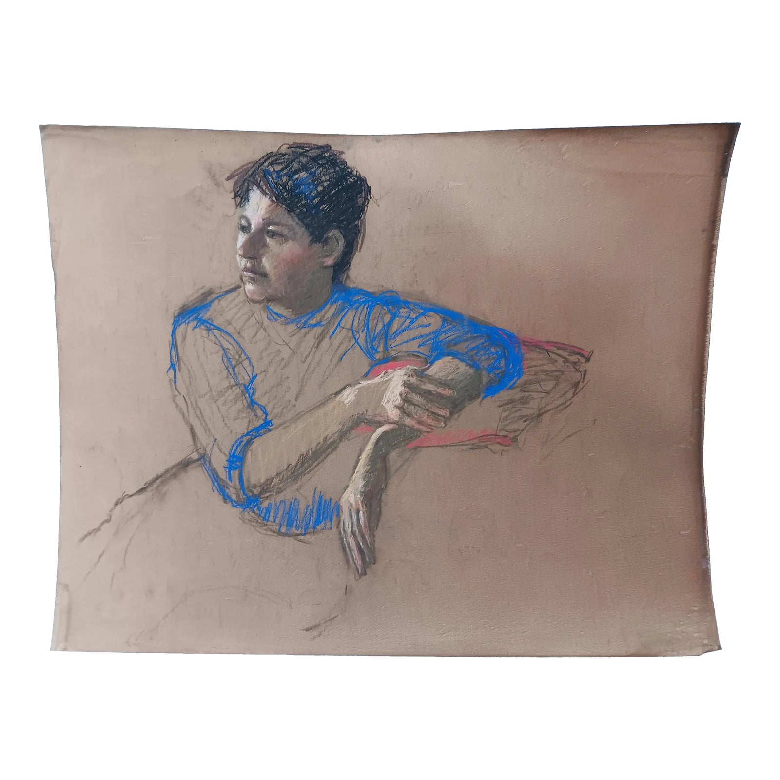Expressionist Pastel Drawing by Marcia Bouton 1970s | Chairish