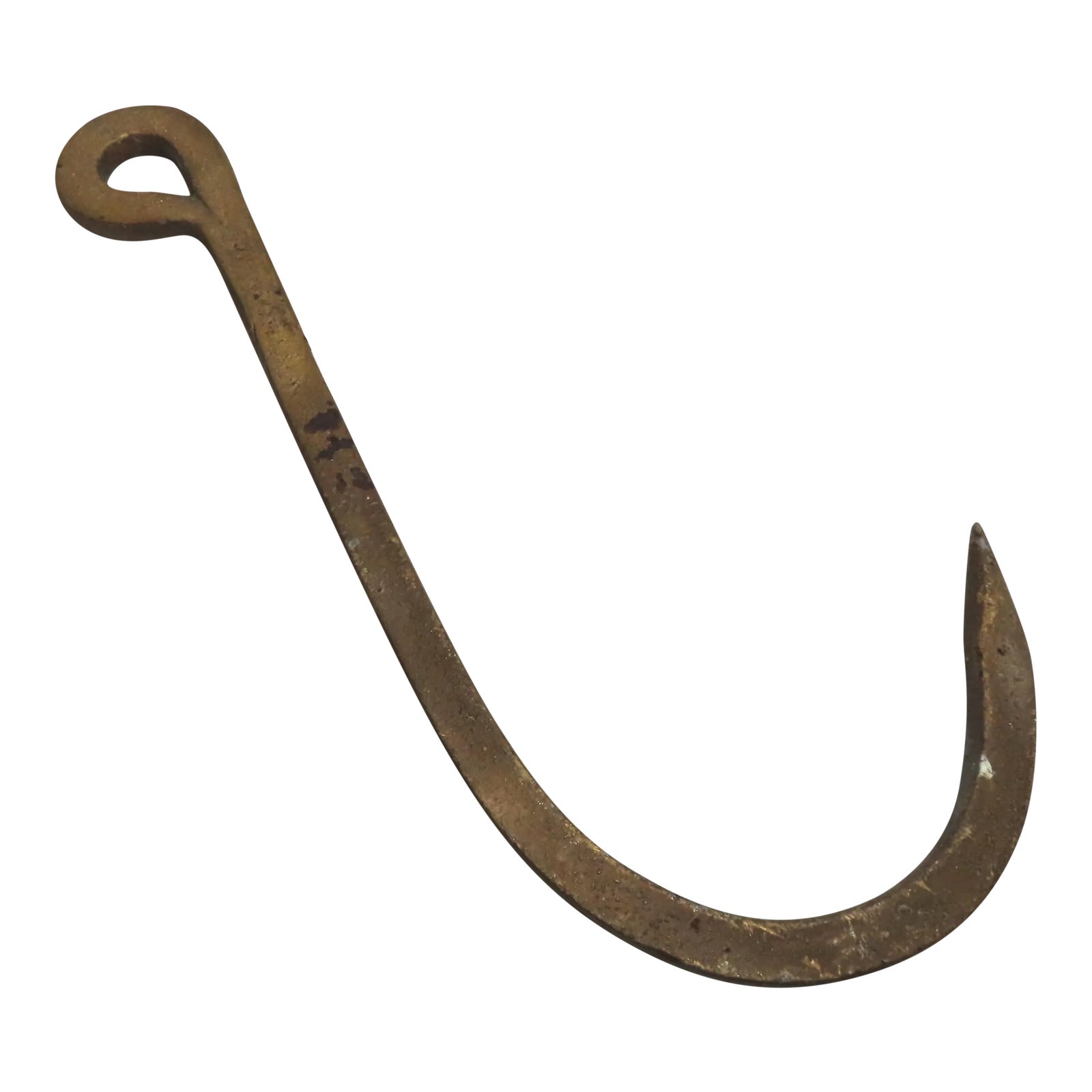 Large Size Early 19th Century Hand Wrought Iron Barn Hook | Chairish