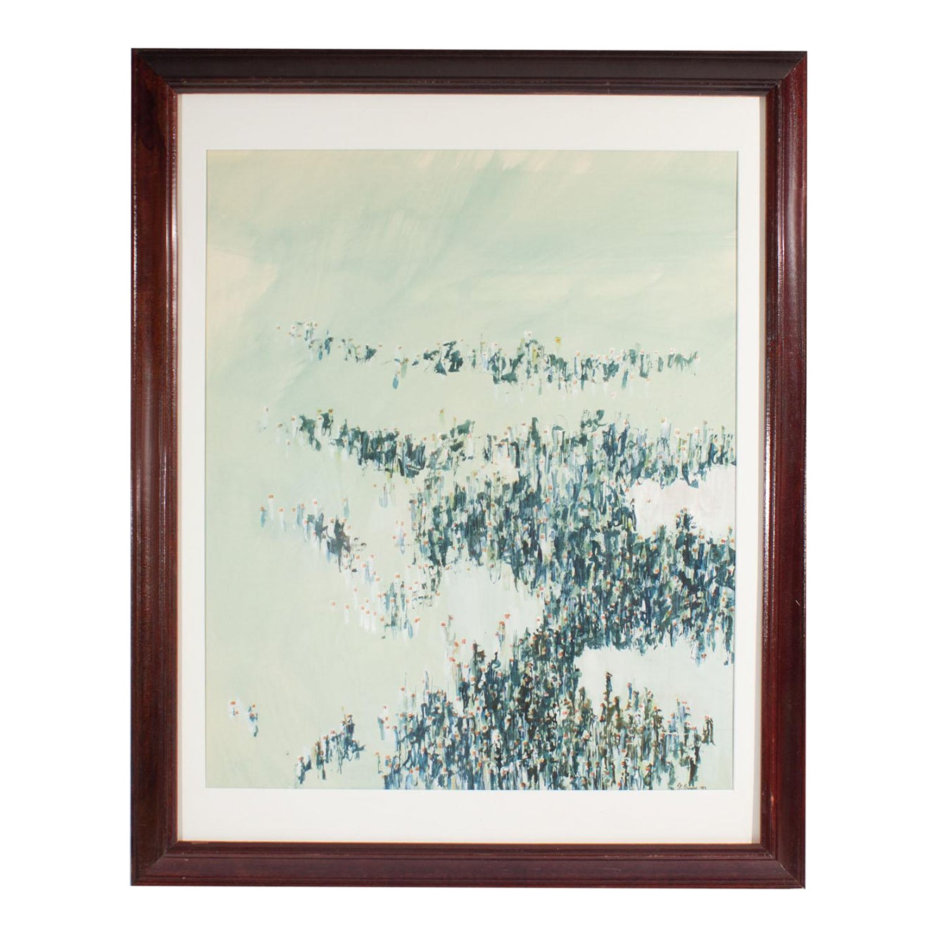 1963 Abstract Watercolor of a Crowd by Gerald G. Boyce | Chairish