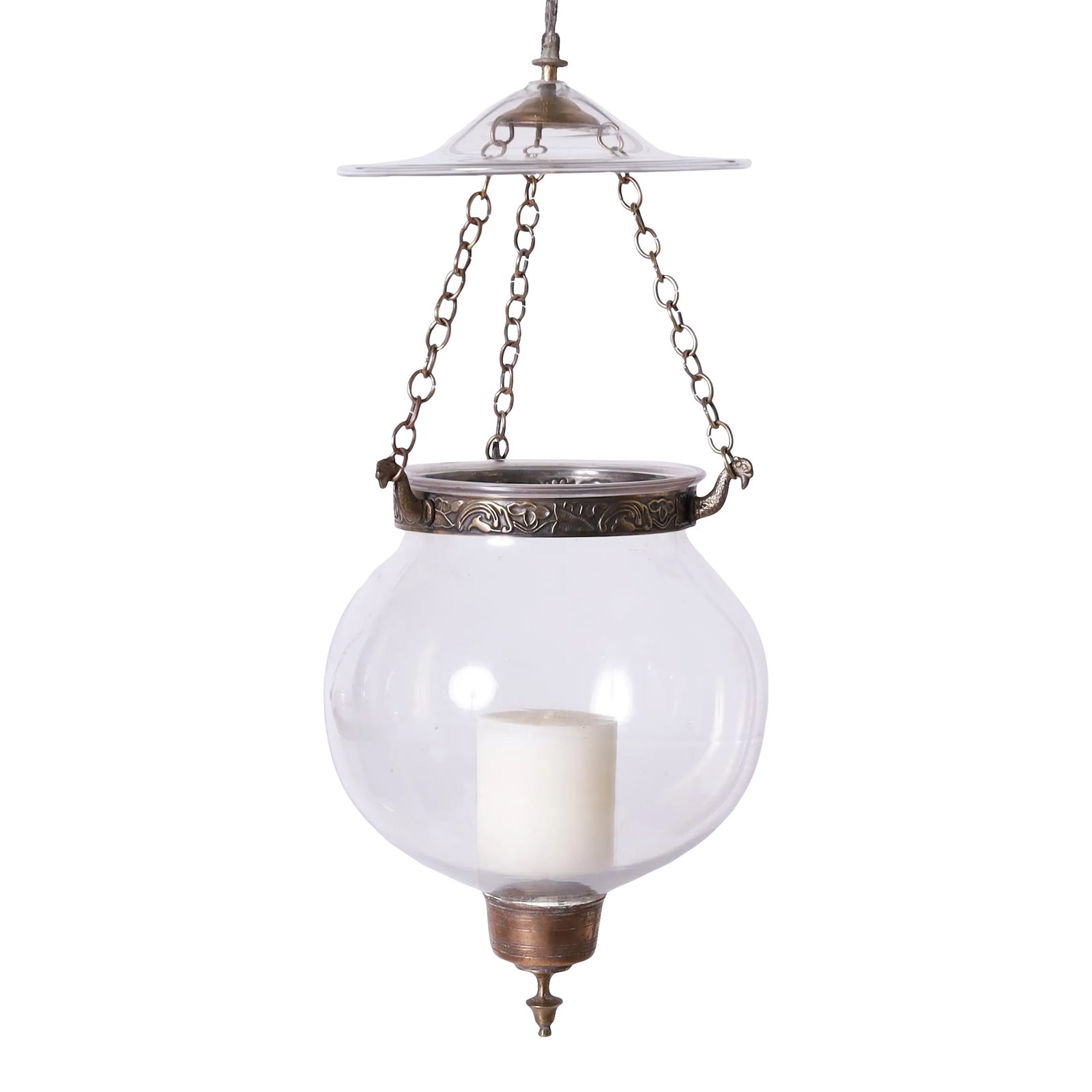 Antique Smoke Bell Light Fixture | Chairish