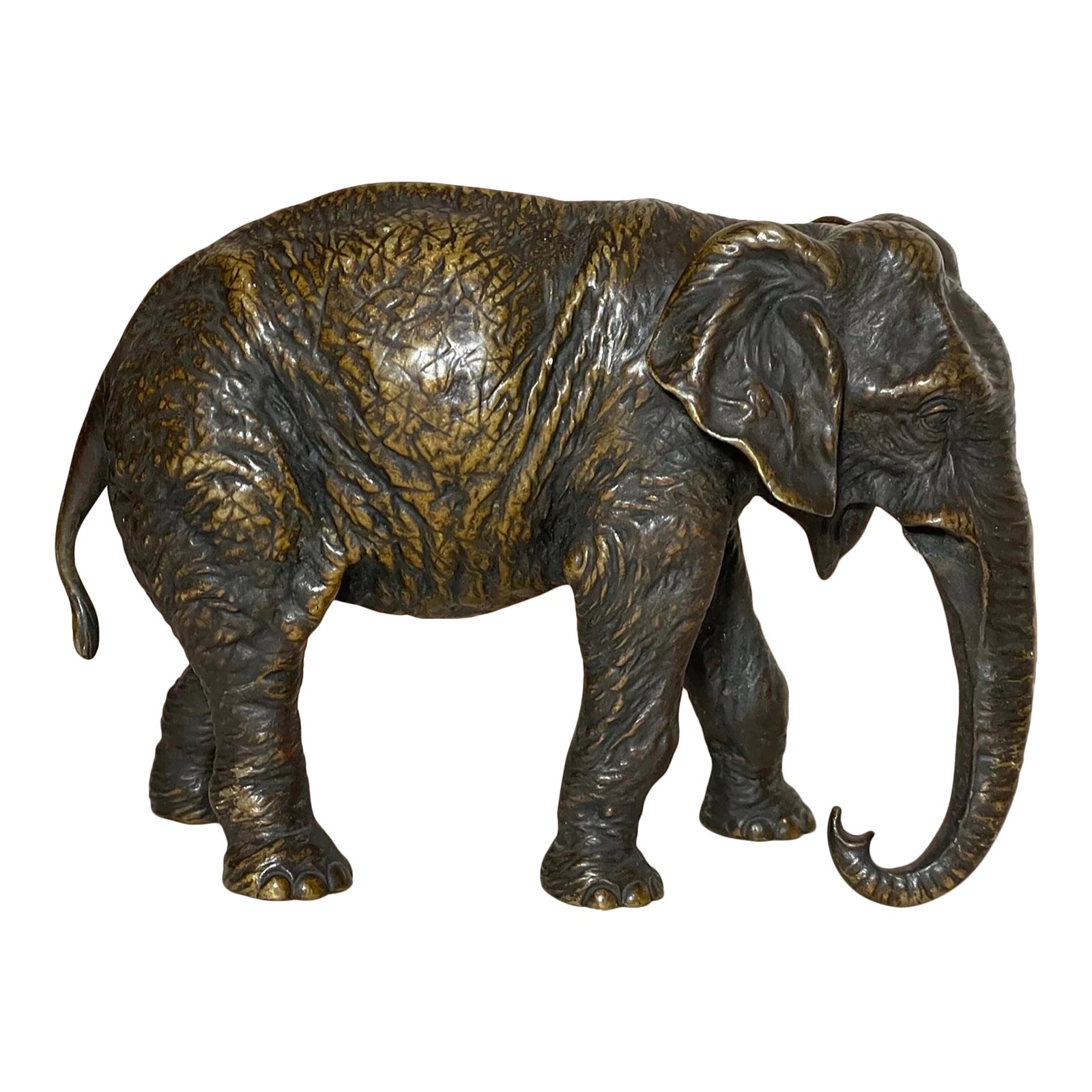 Antique 19th Century Austrian Bergmann Bronze Elephant Statue Sculpture ...