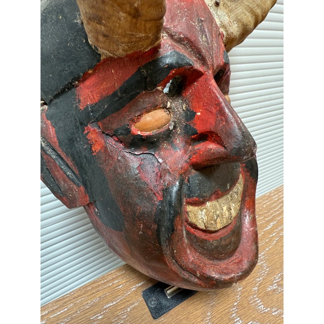 Vintage Mexican Folk Art Diablo Mask | Chairish