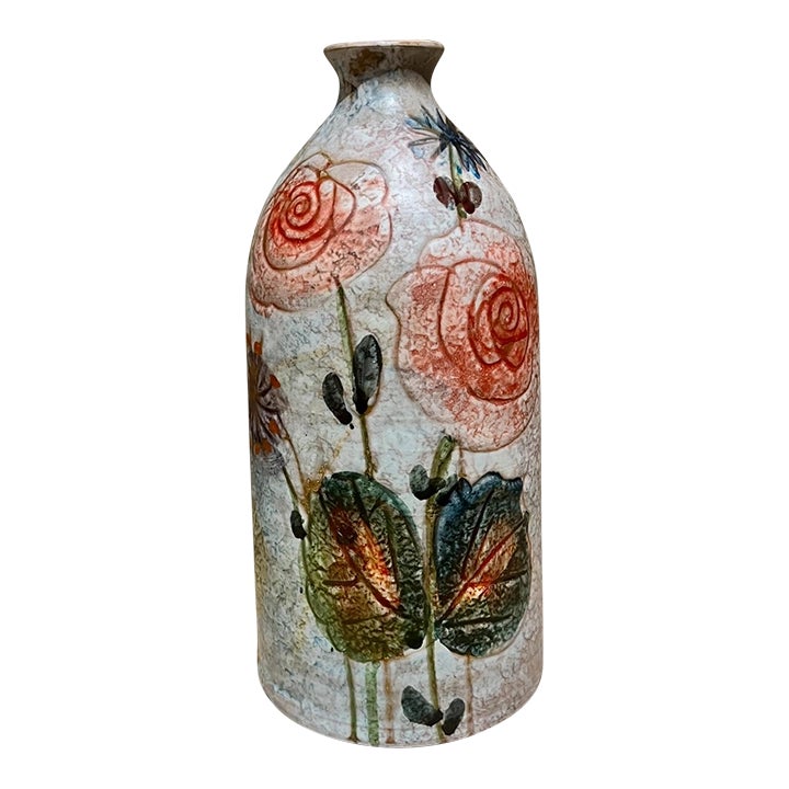 1960s Italian Vase Modigliani Art Pottery Hand Painted Roma | Chairish