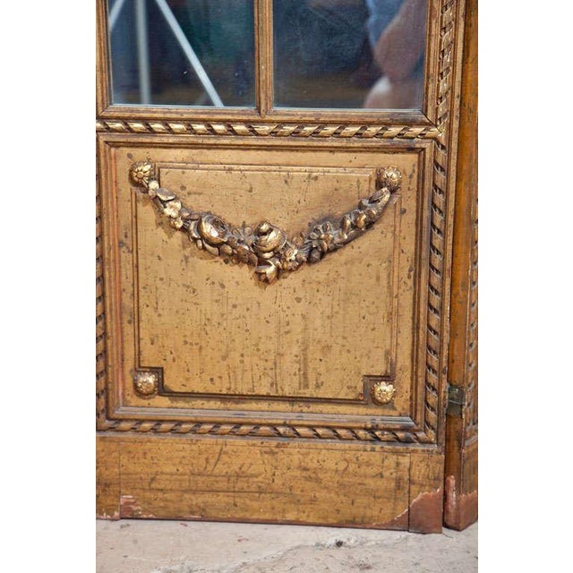 French Gilt & Mirrored Three Panel Divider | Chairish