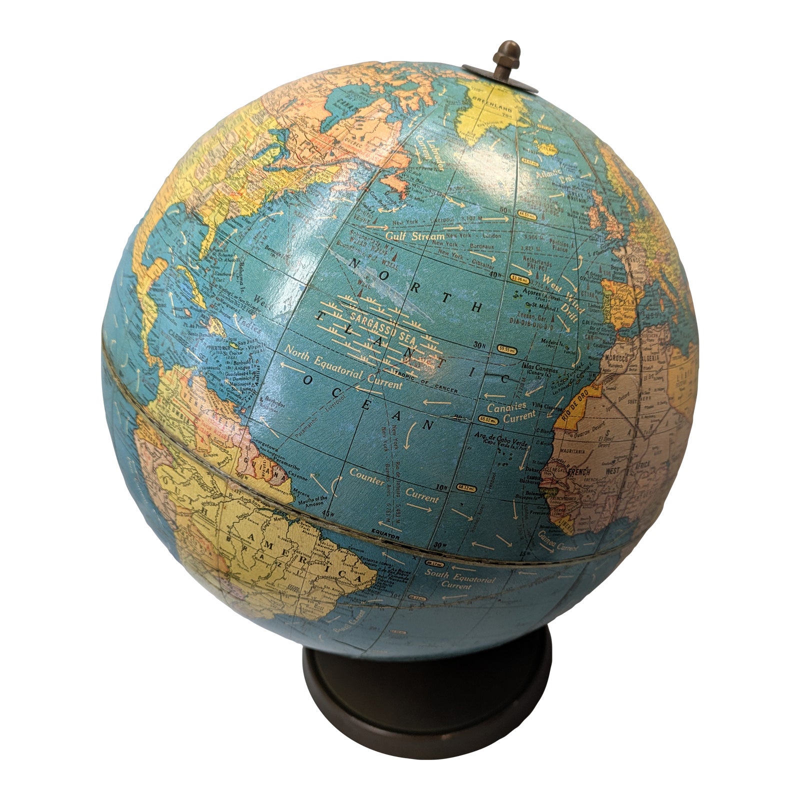 Vintage 1938-39 World Globe | Chairish