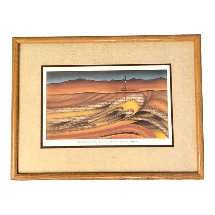 Vintage Signed/Numbered Abstract Ron Mitchell Framed Art | Chairish