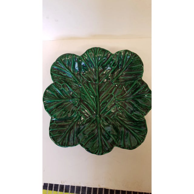 Jan Pugh Majolica Cabbage Serving Dish | Chairish