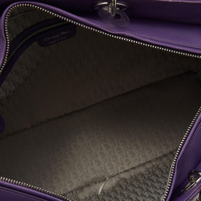 Dior Purple Cannage Leather Large Soft Lady Tote | Chairish