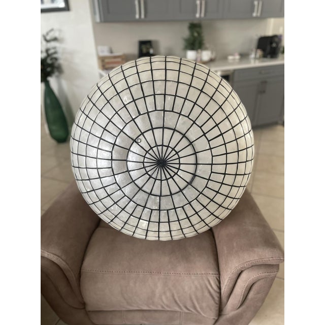 Capiz Shell Globe Pendant Light | Chairish