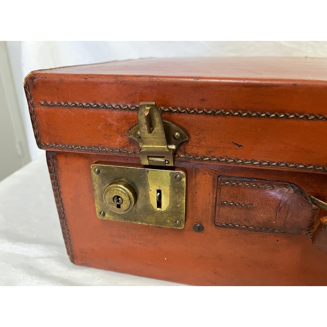 Antique Leather Motoring Travel Trunk Circa 1900's | Chairish