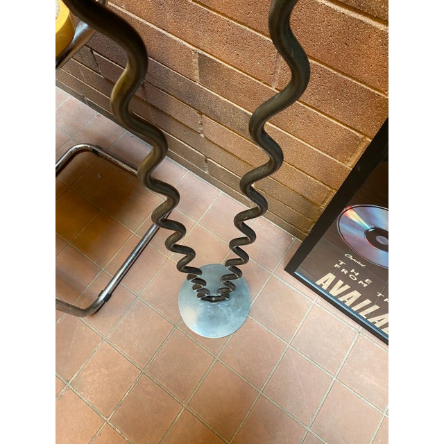 Four Feet Tall Postmodern Hand Forged Steel Curvy Pedestal Sculpture ...